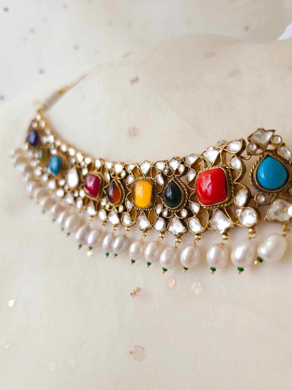 Navgraha pearl necklace set – RACHNA GOYAL