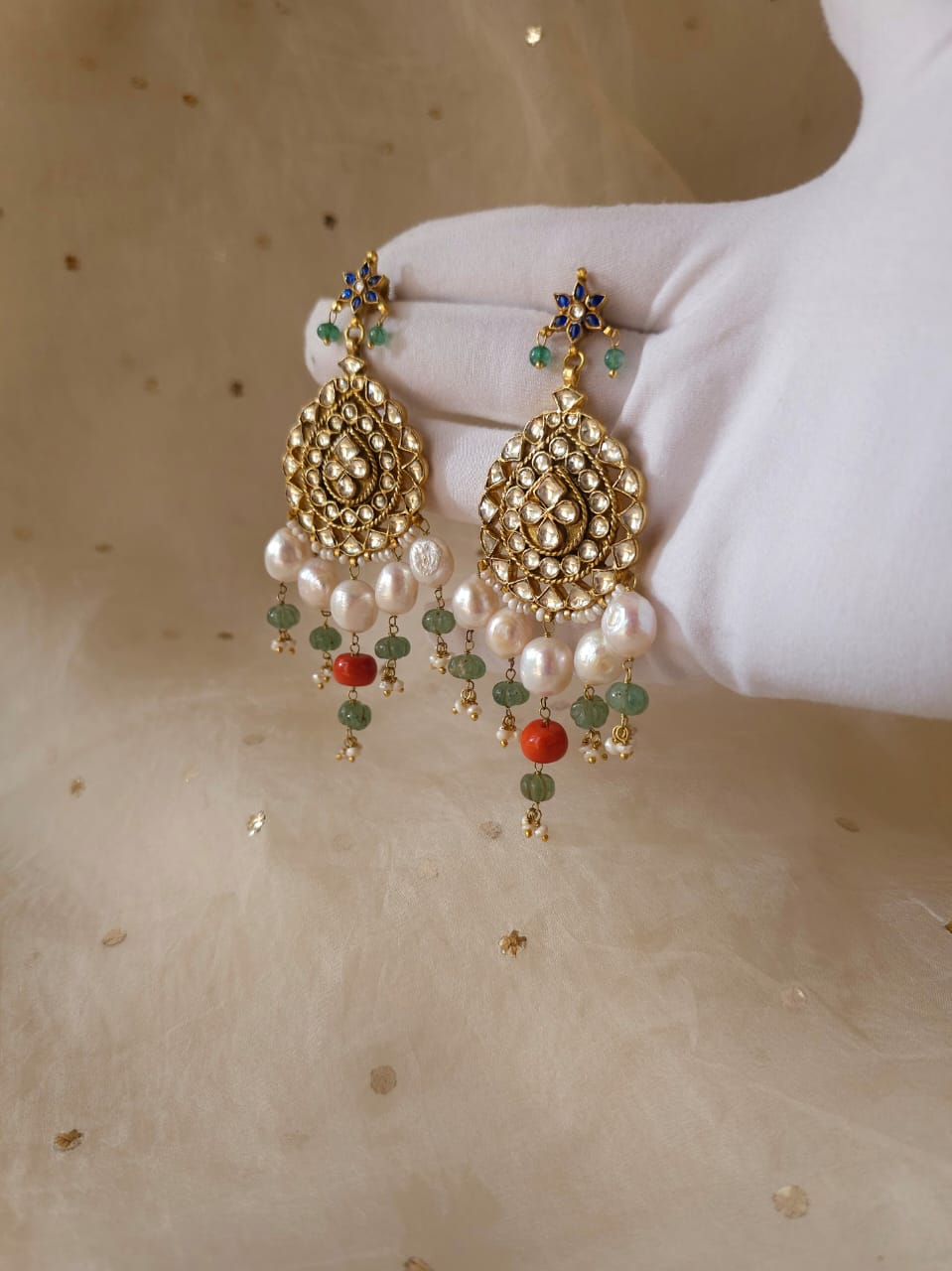 Persimmon pearl earrings – RACHNA GOYAL